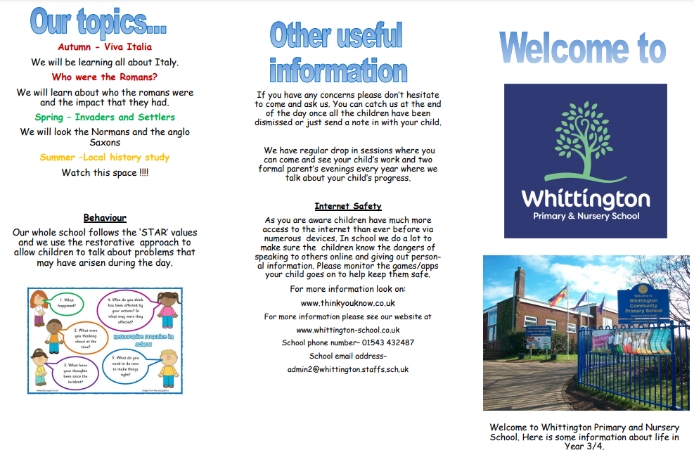 Whittington Primary School - Year 3 and Year 4 (2024-2025)